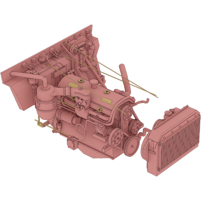 Henghui Model's Heavyweight 1/35 SD.KFZ.251/HL42/TUKRM Engine Compartment 3D Print