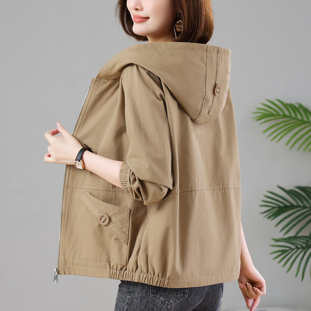 Fashionable hooded short outer set female 2024 spring and autumn new ...