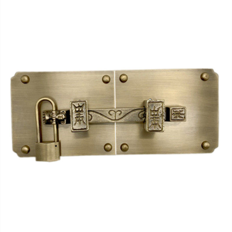 Chinese-Style Antique Pure Copper Door Latch Lock Buckle for Wooden Doors