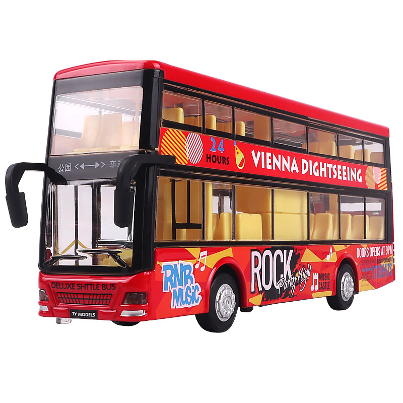 Children's Double-Decker School Bus Toy Car - Large Alloy Model for ...