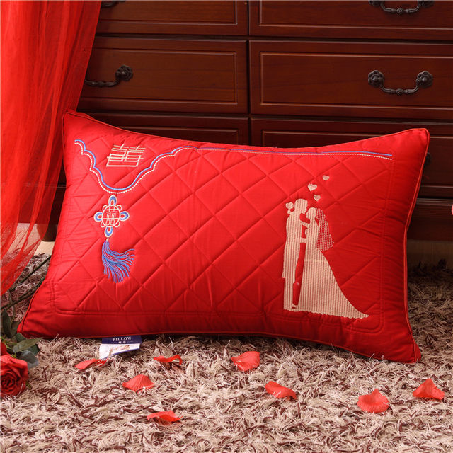 Wedding pillow core A pair of big red pillow core 100% cotton Newlywed ...