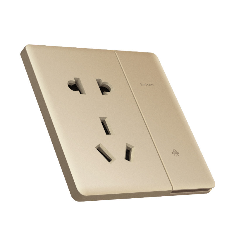 Dedun Gold Wall Switch Panel - 86 Type Concealed Socket for Household