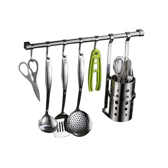 304 Stainless Steel Kitchen Punch Hook Pot Spatula Hanging Rack
