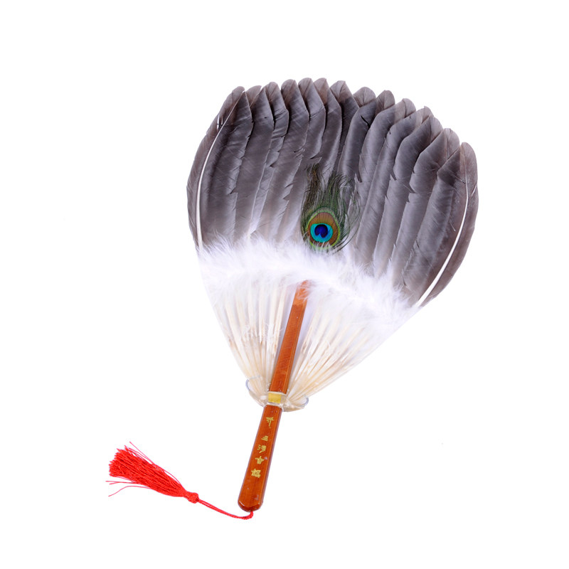 Wisdom Feather Fan - Retro Goose Feather Hand Fan - 26cm