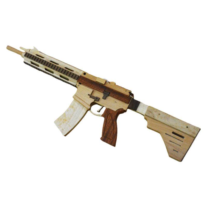 Lotterywold Handmade Wood Gun - DIY Solid Wood Assembled Rubber Band ...