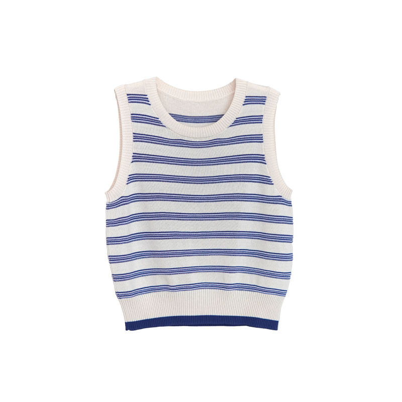 Striped Sleeveless Vest - Summer Layering Top