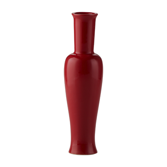 Red Ceramic Vase - Chinese Style Zen Flowerware