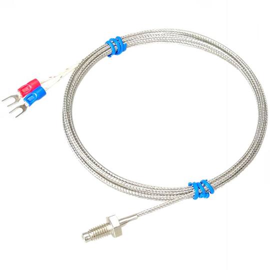 K Type M6 Screw Thermocouple Compression Spring Sensor Probe