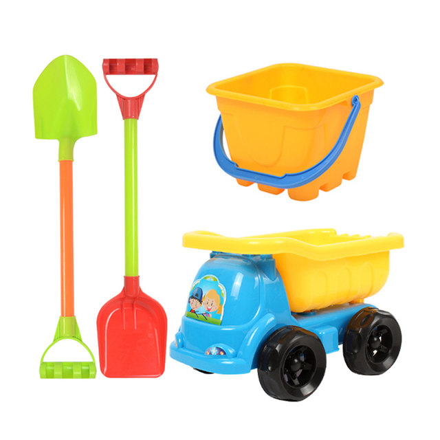 Children's beach toy car set sand digging shovel and bucket baby sand ...
