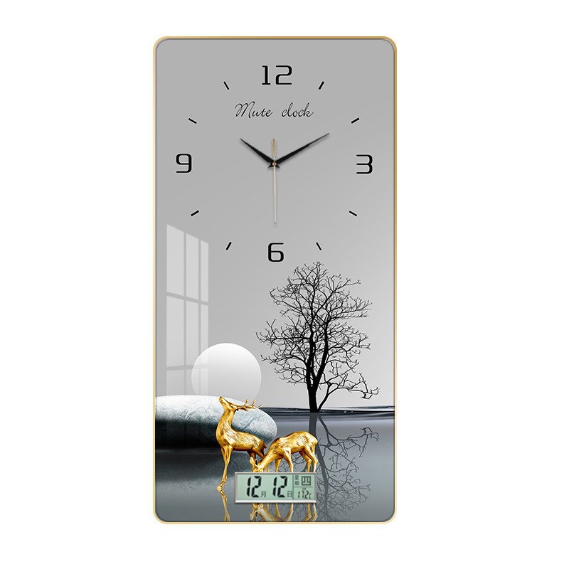 Jisso Modern Wood Wall Clock - Rectangular Silent Clock for Living Room