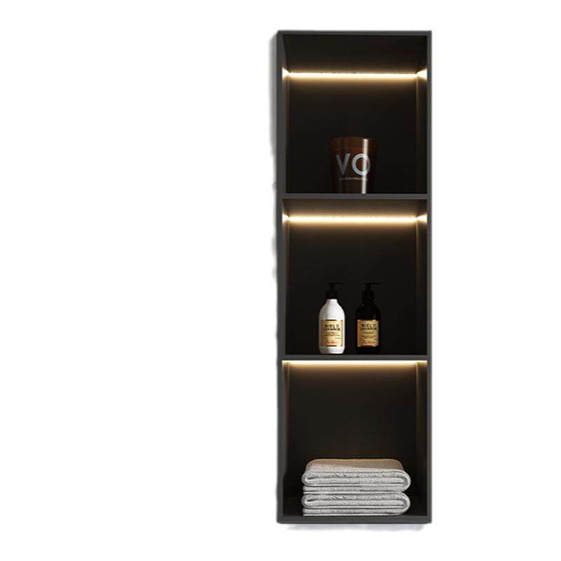 Custom Stainless Steel Niche Bathroom TV Cabinet - Embedded Shelf Design