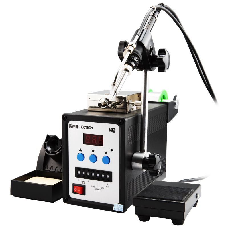 ماكينة لحام أوتوماتيكية بالكامل 376d + نصف دواسة عالية الطاقة لتوصيل القصدير 375b + محطة لحام ...