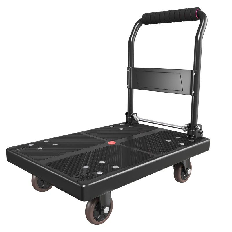 Small Trolley Pull Cargo Trolley - Folding Portable Flatbed Trailer for ...