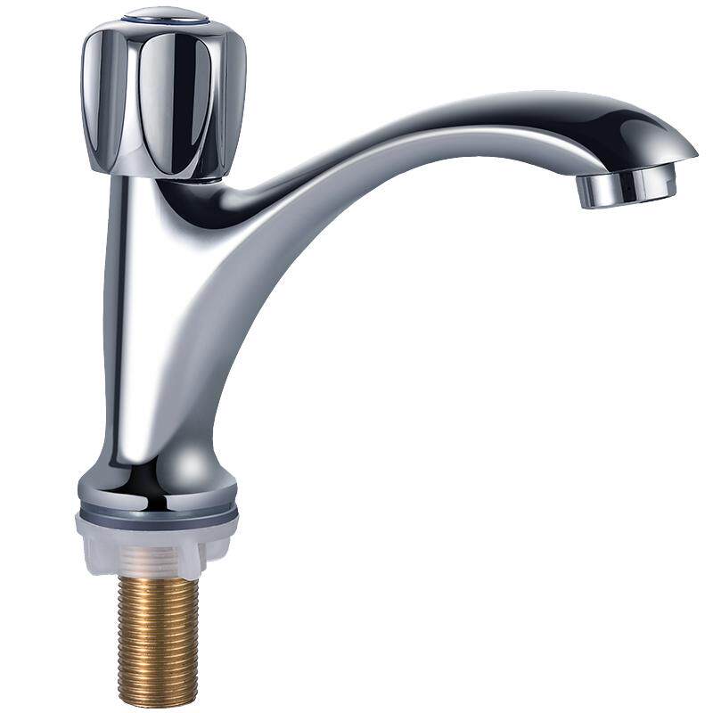 Wash Basin Faucet - Single Cold, Full Copper Balcony Bathroom Fixture
