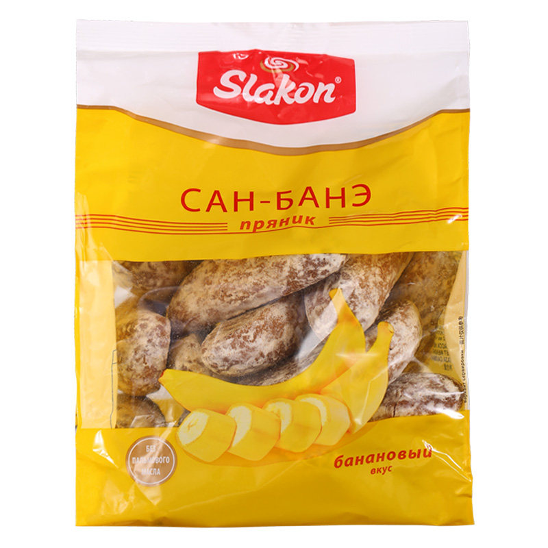 Slagon Bald Biscuits Banana Flavor - Imported Russian Snack 450g