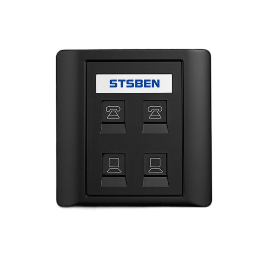 86 Concealed Dual-Port Gigabit Network with Dual Telephone Panel ...