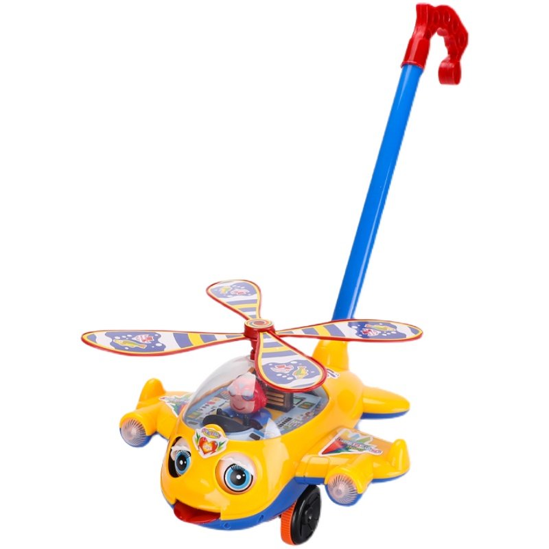 Children's Hand Push Toy with Music Plane for Toddlers | Push and Pull ...