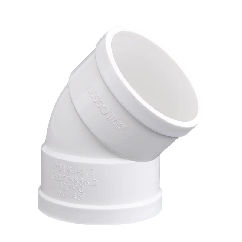 Accesorios de drenaje de pvc liansu junta codo de 45°