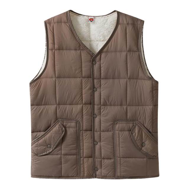 Autumn and winter warm and thickened down cotton vest men's light and thin inner wear lamb ...