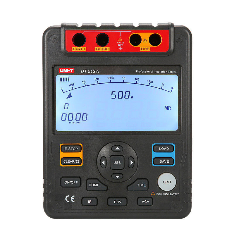 Unilide ut511 megaohmmeter 500 v/1000 v/2500 v/5000 v ...