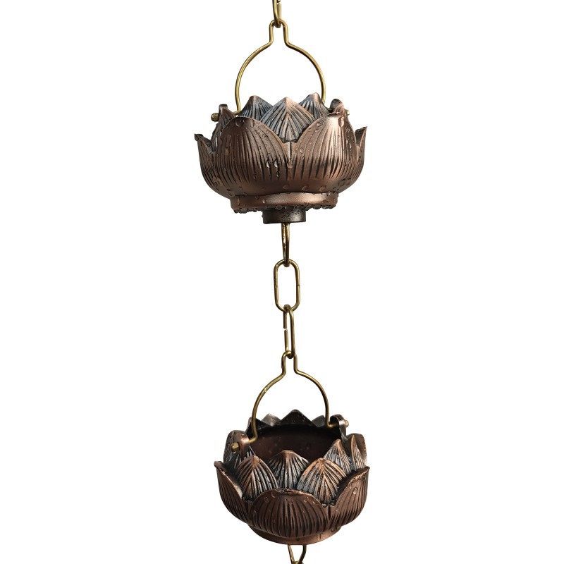 Cadena de Lluvia de Latón Hangzi - Diseño de Loto para Drenaje de ...