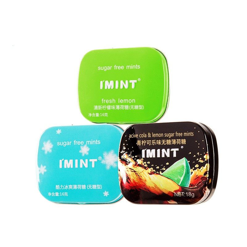 М'ятні цукерки imint без цукру | Свіжий подих, поцілунки тіла, жувальна гумка | Портативний ...