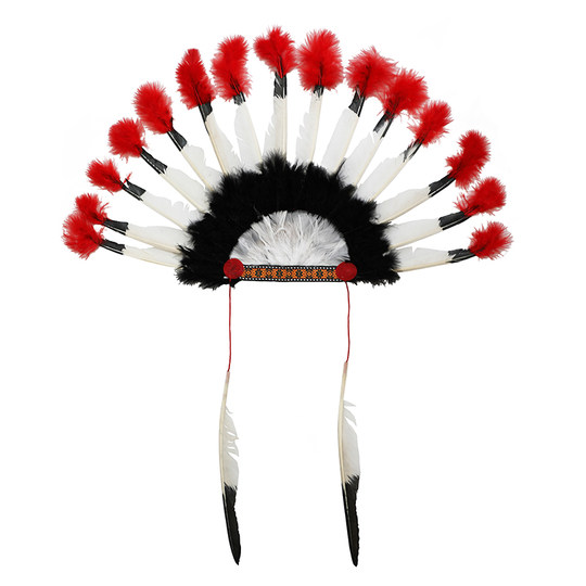 Native Indian Chief Hat with Feather Headdress and African Drum - Kids ...
