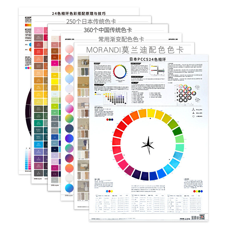 Sada karet pro porovnávání barev - 6dílné barevné kolo, CMYK, Morandi ...