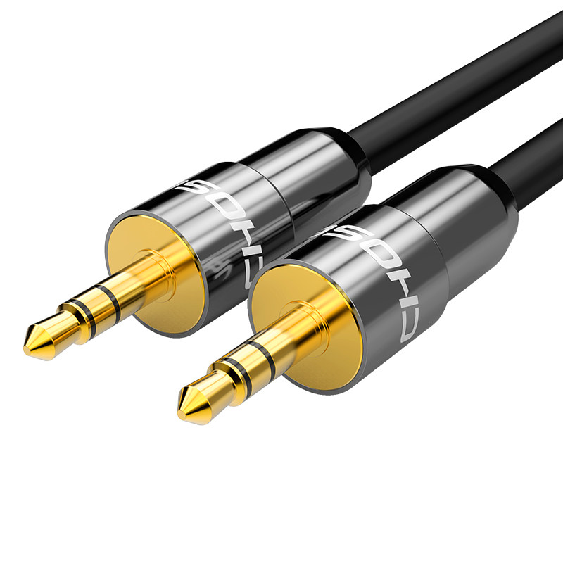 Cable de Audio Choseal de 3.5mm Macho a Macho - Cobre Puro y Dorado