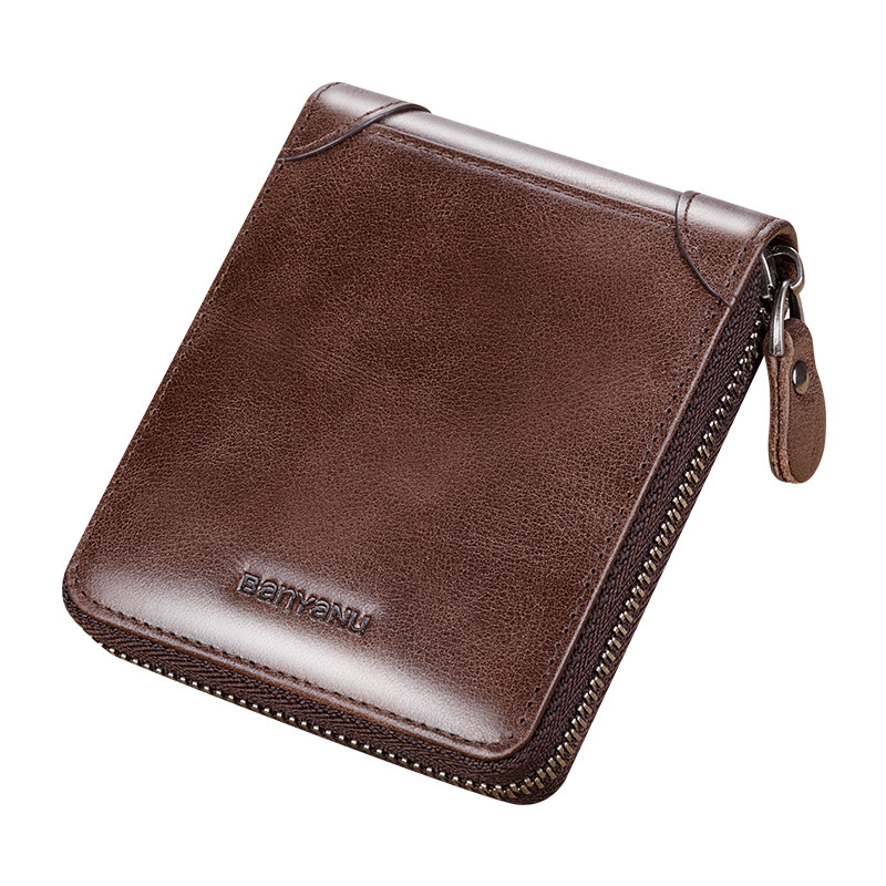 Banyanu Men's Cowhide Leather Wallet - Compact Card Holder