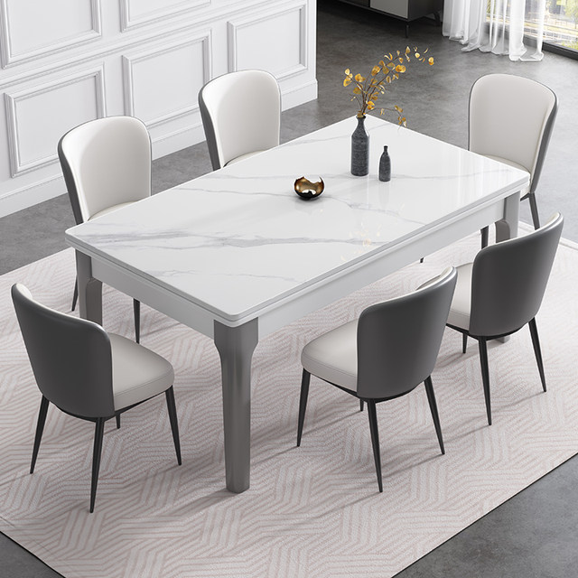 Xin Baili solid wood slate dining table household simple modern ...
