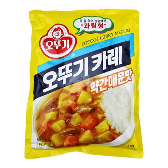 Korean Roly-Poly Ottogi Curry Powder Slightly Spicy 1kg - 10 Packs of ...