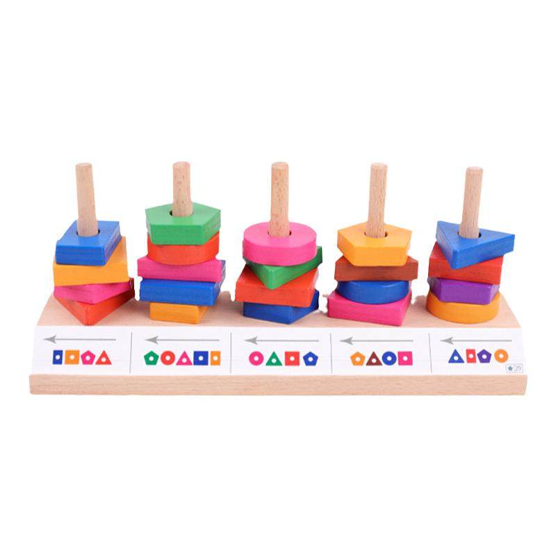 Wooden Columns Game for Children | Color and Shape Matching Puzzle ...