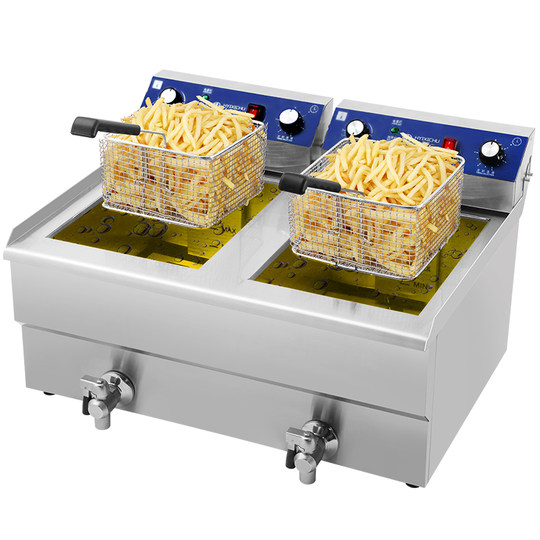 Hongyi Electric Fryer | Commercial Double-Cylinder Fried Chicken Fryer