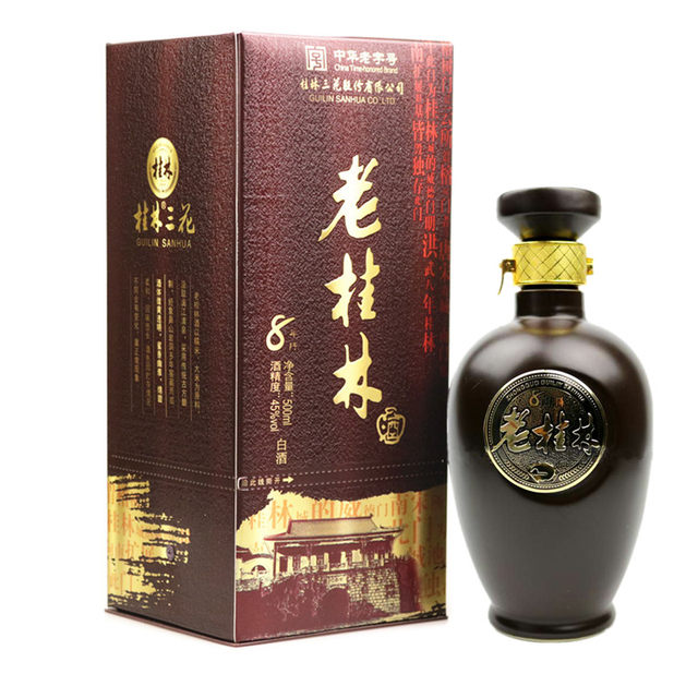 Lao Guilin 8 aged wine 45 degrees 500mlX2 bottles of Laosan flower rice ...