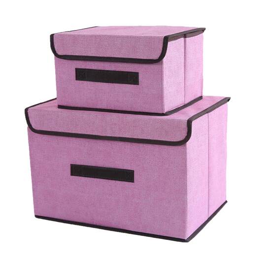 Two-Piece Set of Folding Fabric Storage Box - Ideal for Underwear, Bras ...