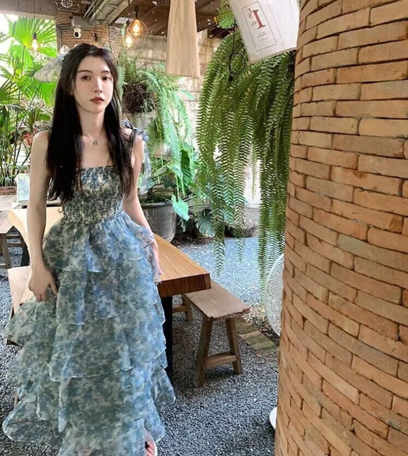 Romantic Oil Painting Fairy~Small fresh forest style floral ruffled ...