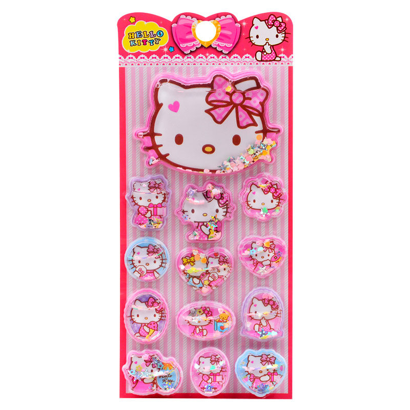 Hello Kitty Stickers - 3D Water Shake Crystal Quicksand Stickers for ...