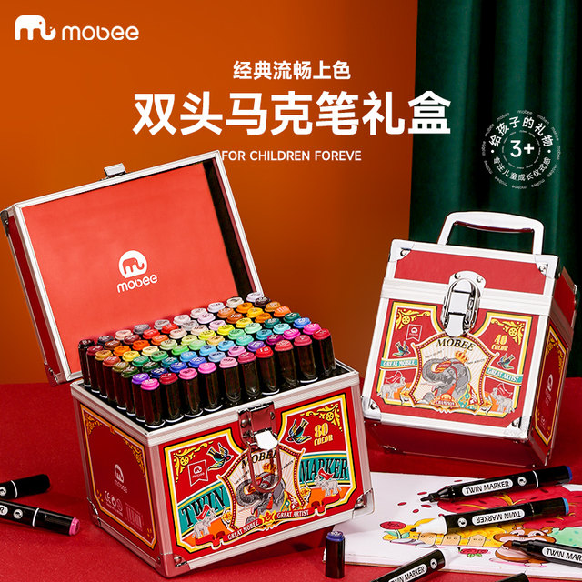 Mobee Mark Pen Set Fine Arts 40 Color 80 Color Genuine Edition Children ...