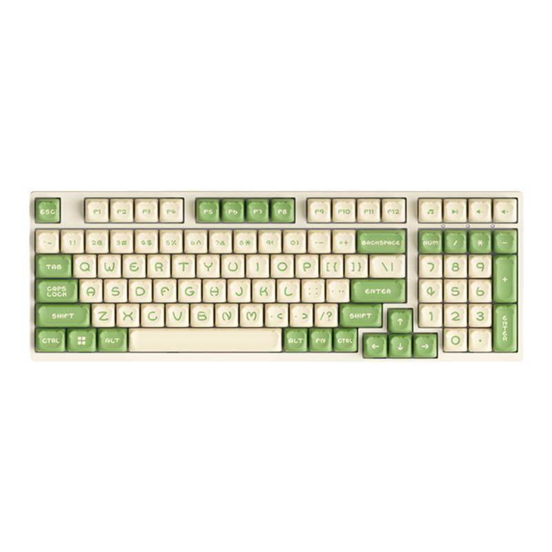 Akko Bear Keycap Set - Roztomilá sada kláves PBT OEM - Matcha zelená a ...