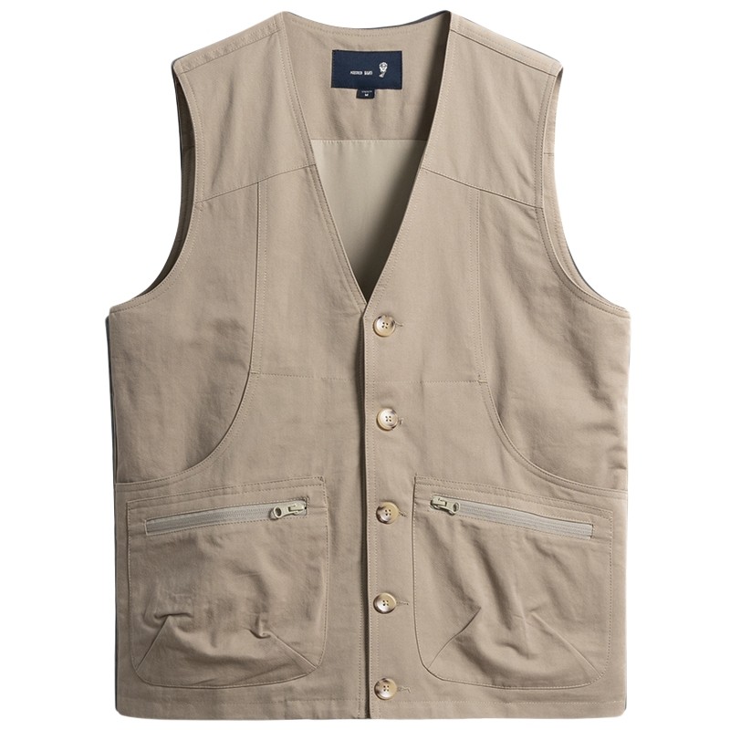 Spring Dad Vest for Middle-Aged and Elderly Men Loose Cotton Multi ...