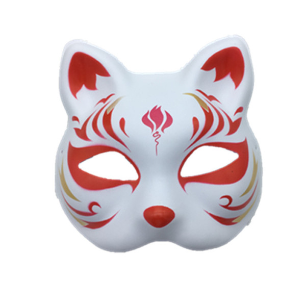 Painted japanese-style fox mask with half-face ancient chinese clothing ...