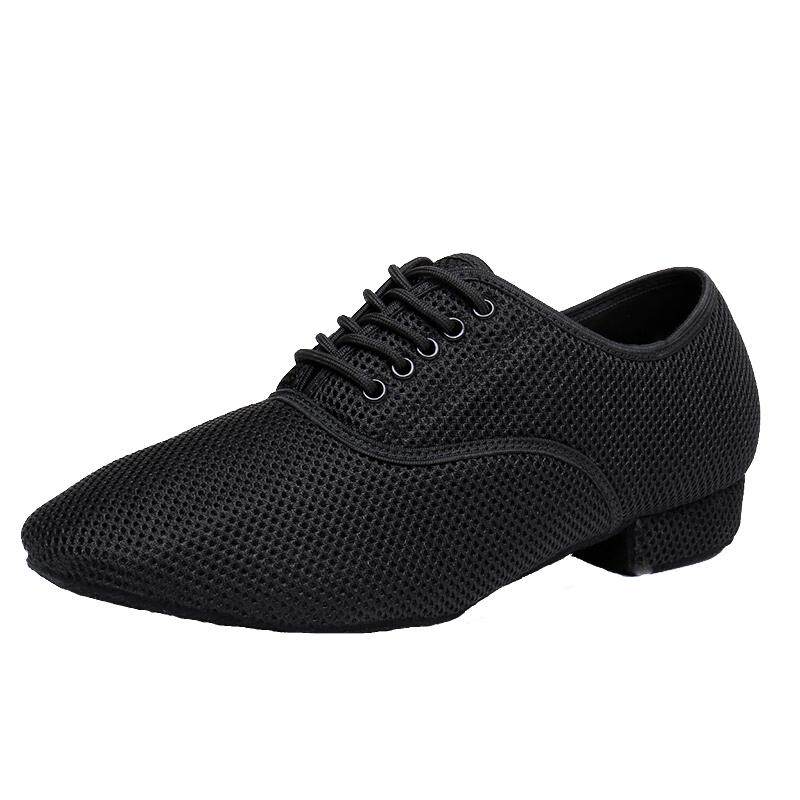 Men's Mesh Modern Dance Shoes, Ballroom Dance Low-Heeled Practice Dance ...