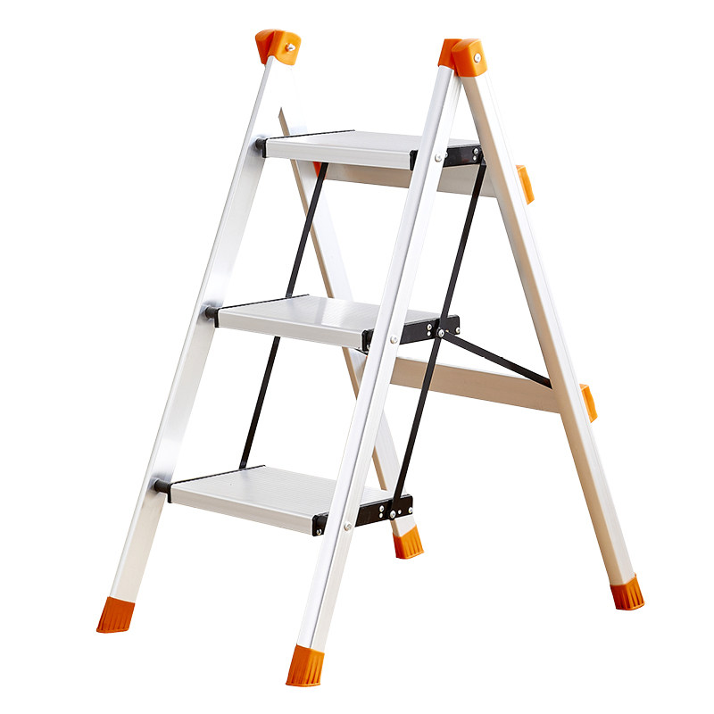 Fulinxi Stainless Steel Aluminum Alloy Folding Three-Step Household Ladder