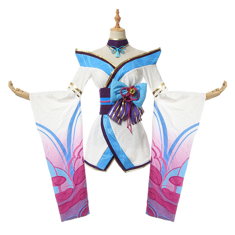 League of Legends LOL Ahri Soul Lotus Cosplay Costume Female Nine ...
