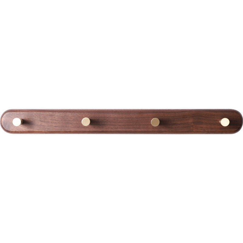 Solid Wood Clothes Hook Brass Long Row Hook Fitting Room Wardrobe Porch ...