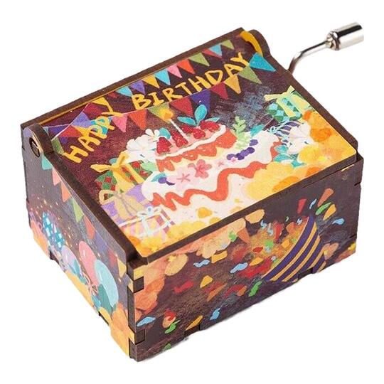 Wooden Hand-Cranked Music Box - Birthday Gift for Friends