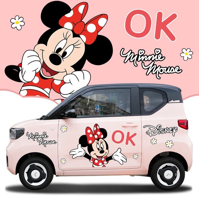 Wuling Hongguang mini car sticker miniev macaron modified Mickey Mouse ...
