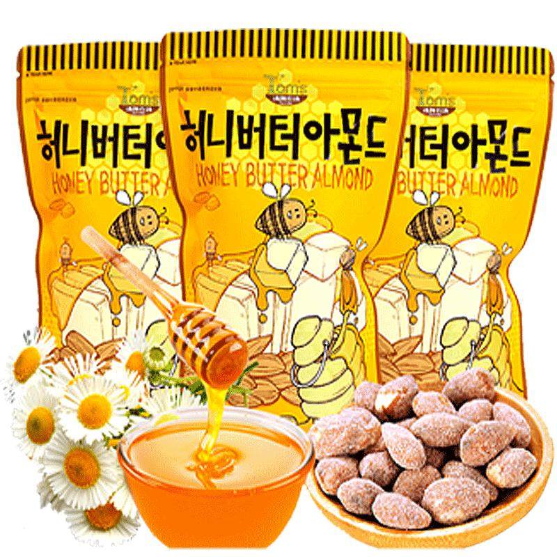 South Korea HBAF Nuts Honey Butter Almonds 250g - Imported Snack from Tom Farm