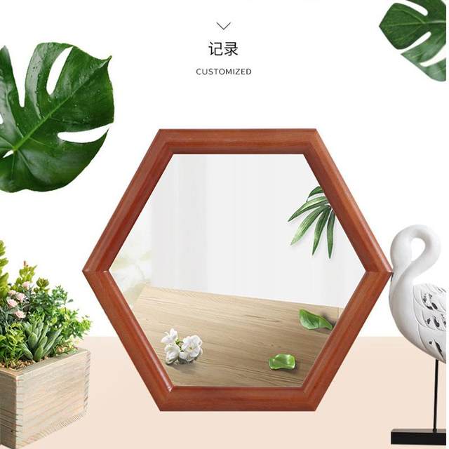 Solid wood hexagonal picture frame wall hanging combination photo wall ...